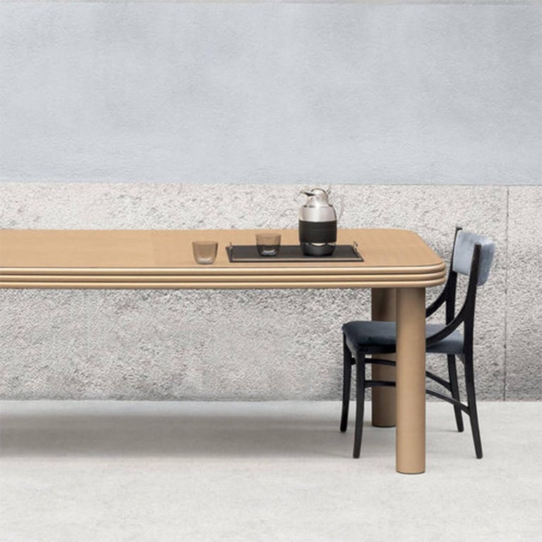 Rectangular Leather Dining Table, Scala by Stephane Parmentier for ...
