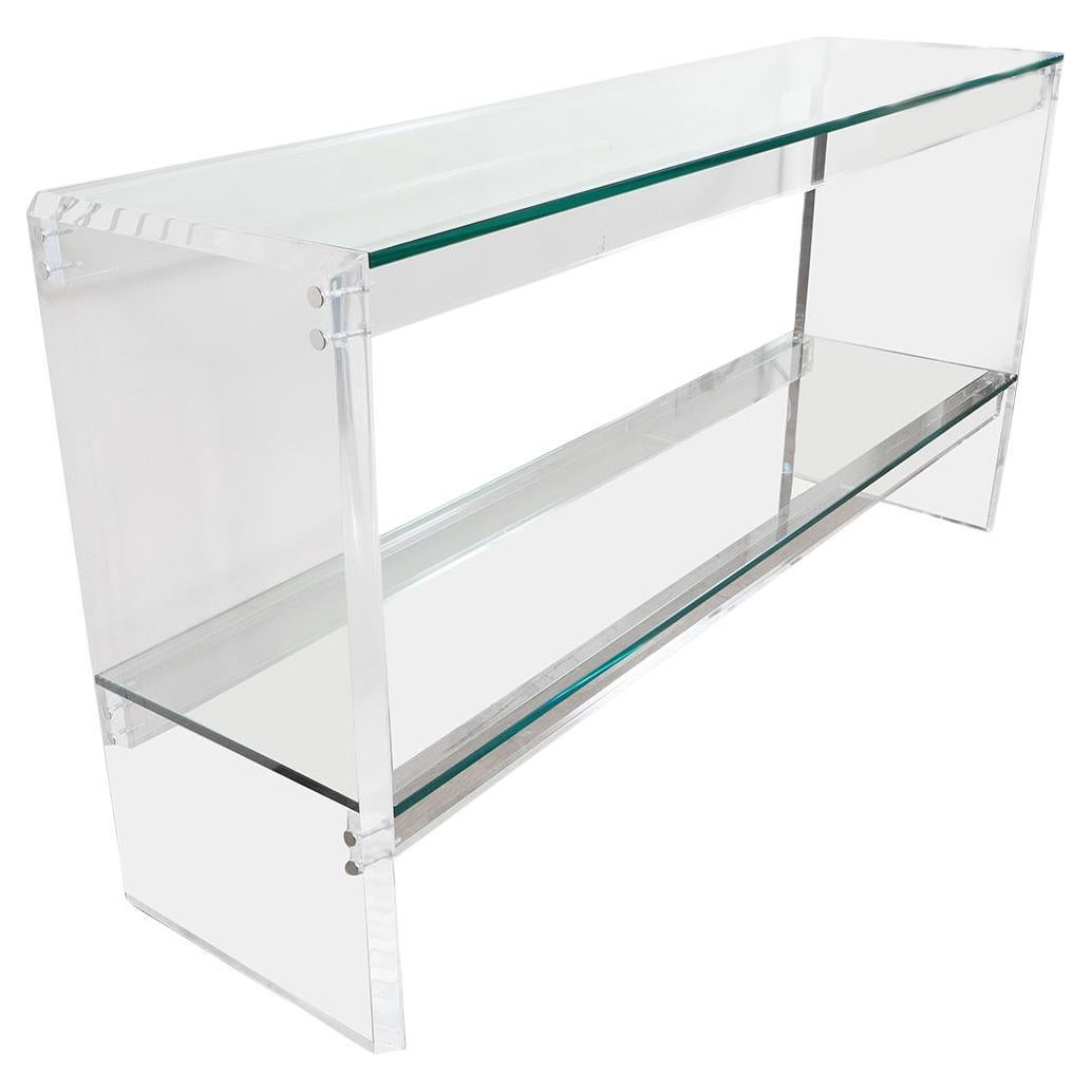 Rectangular Lucite two tier console For Sale at 1stDibs
