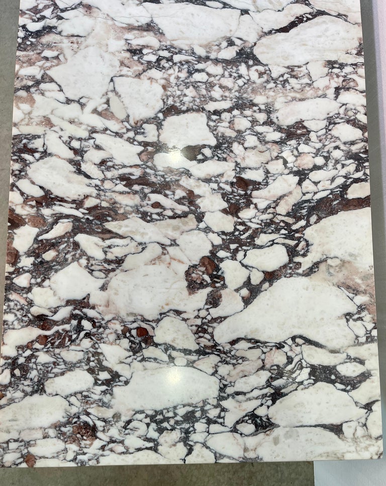 Rectangular Marble Cocktail Table on Chrome Base at 1stDibs