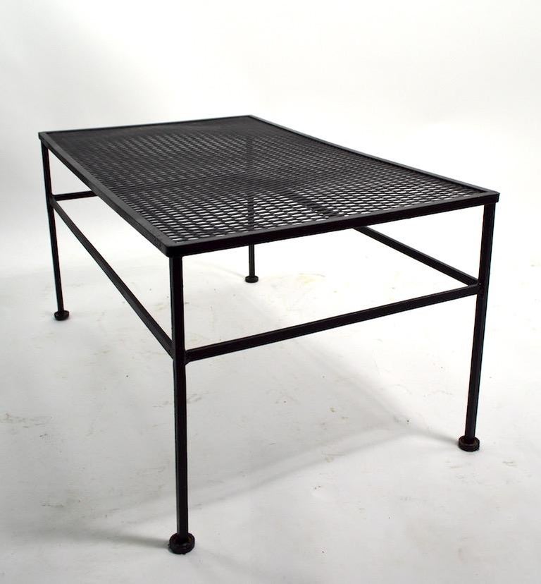 Rectangular Metal Patio Garden Table Attributed to Woodard at 1stDibs ...