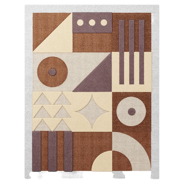 Modern Memphis Style Rectangular Geometric Hand-Tufted Rug Multicolor ...