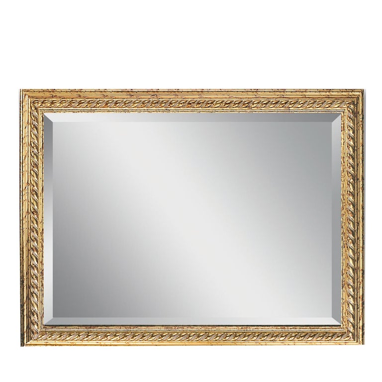 Rectangular Mirror with Wooden Frame For Sale at 1stdibs
