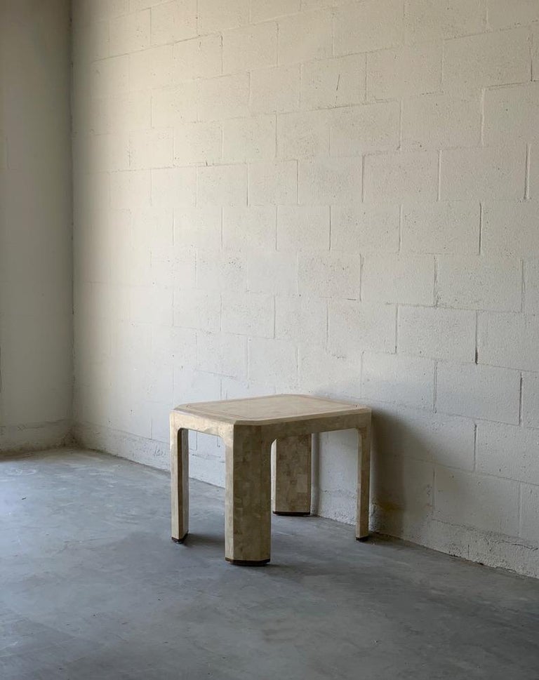 Rectangular Modern Ivory Side Table - Tessellated Stone - Maitland ...