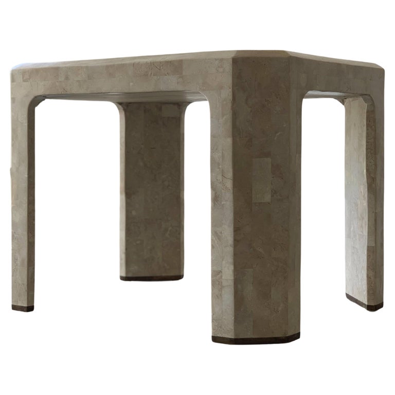 Rectangular Modern Ivory Side Table - Tessellated Stone - Maitland ...