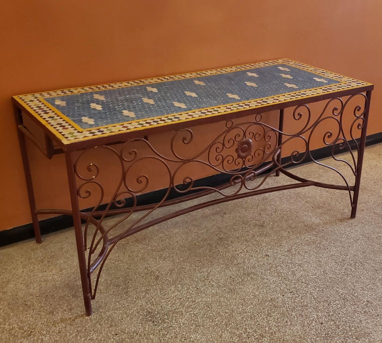 Rectangular Moroccan Mosaic Work Desk For Sale at 1stDibs | rectangular ...