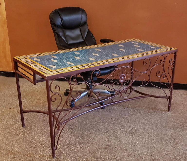 Rectangular Moroccan Mosaic Work Desk For Sale at 1stDibs | rectangular ...