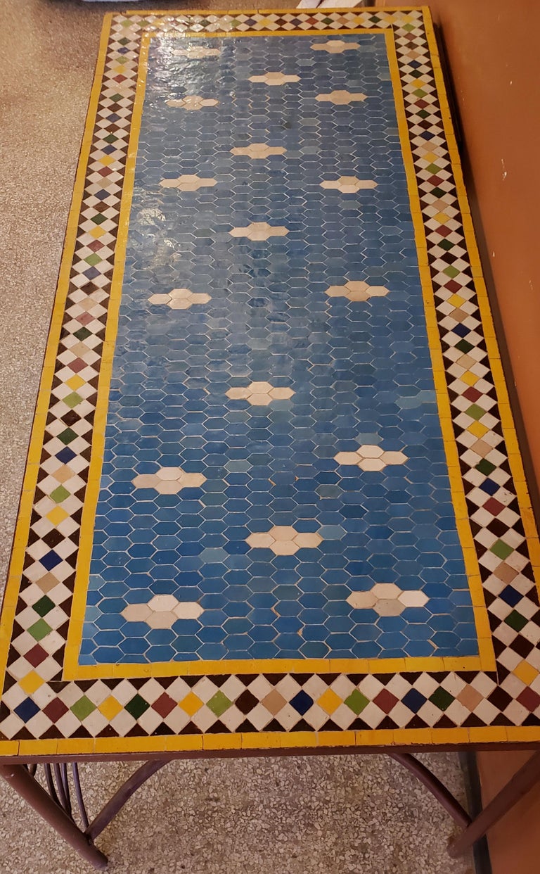 Rectangular Moroccan Mosaic Work Desk For Sale at 1stDibs | rectangular ...