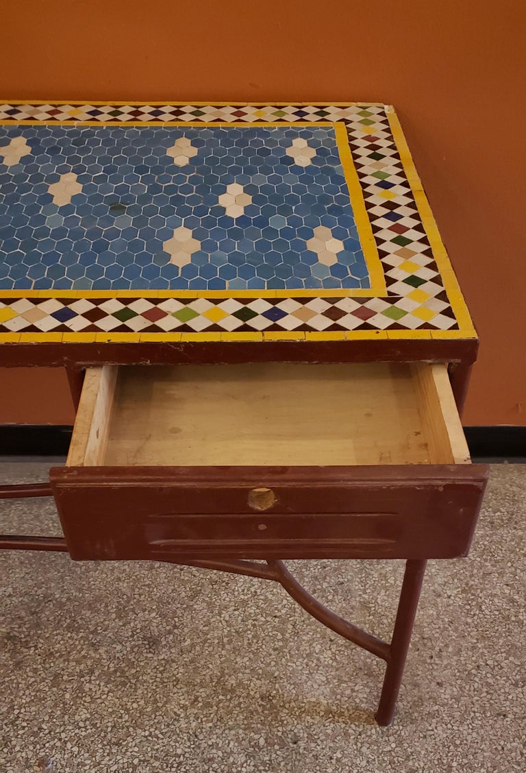 Rectangular Moroccan Mosaic Work Desk For Sale at 1stDibs | rectangular ...