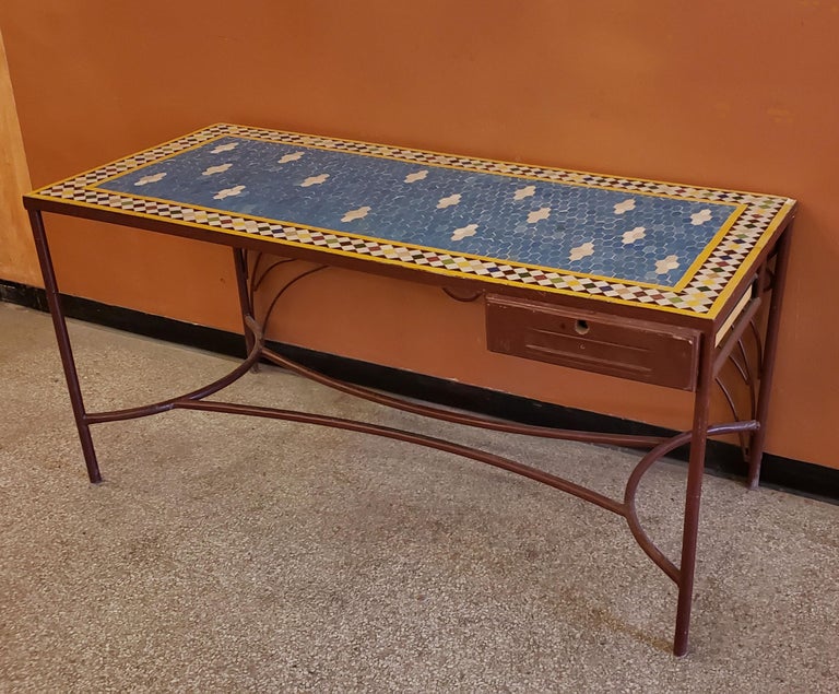 Rectangular Moroccan Mosaic Work Desk For Sale at 1stDibs | rectangular ...