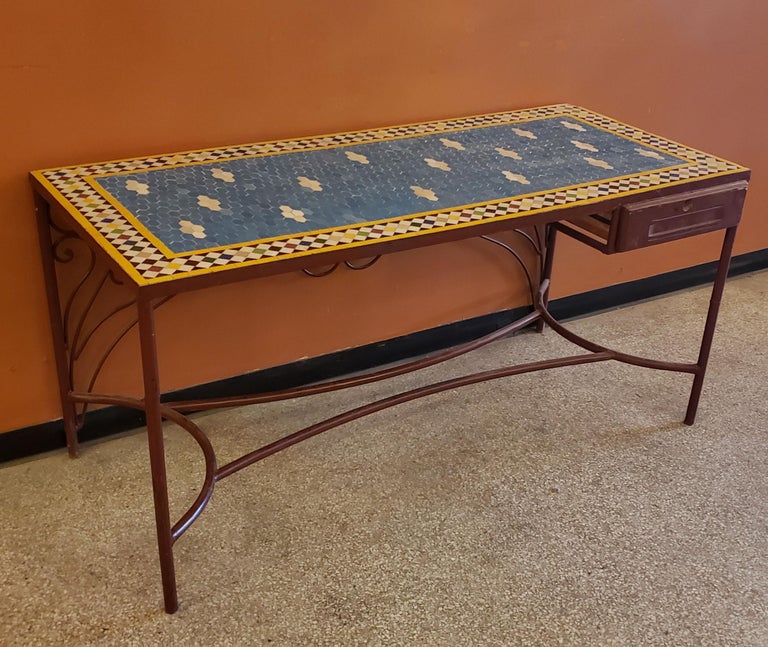Rectangular Moroccan Mosaic Work Desk For Sale at 1stDibs | rectangular ...