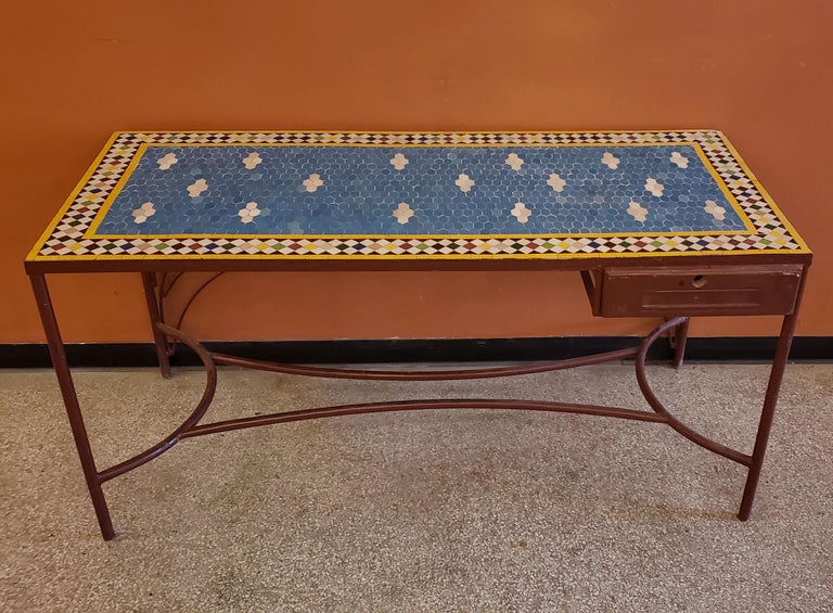 Rectangular Moroccan Mosaic Work Desk For Sale at 1stDibs | rectangular ...