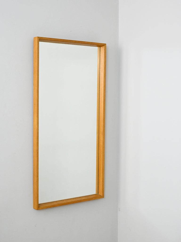 Rectangular Oak Wood Mirror For Sale at 1stDibs
