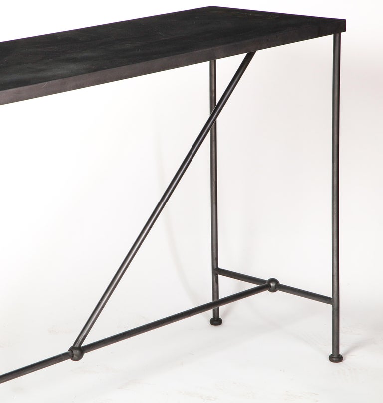 Rectangular Patinated Metal Side Table, Designed by Juan Montoya ...