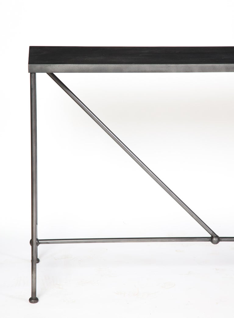 Rectangular Patinated Metal Side Table, Designed by Juan Montoya ...