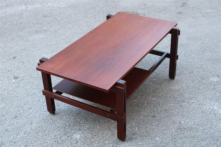 Rectangular Rational Midcentury Italian Design Teak Wood Coffee Table ...