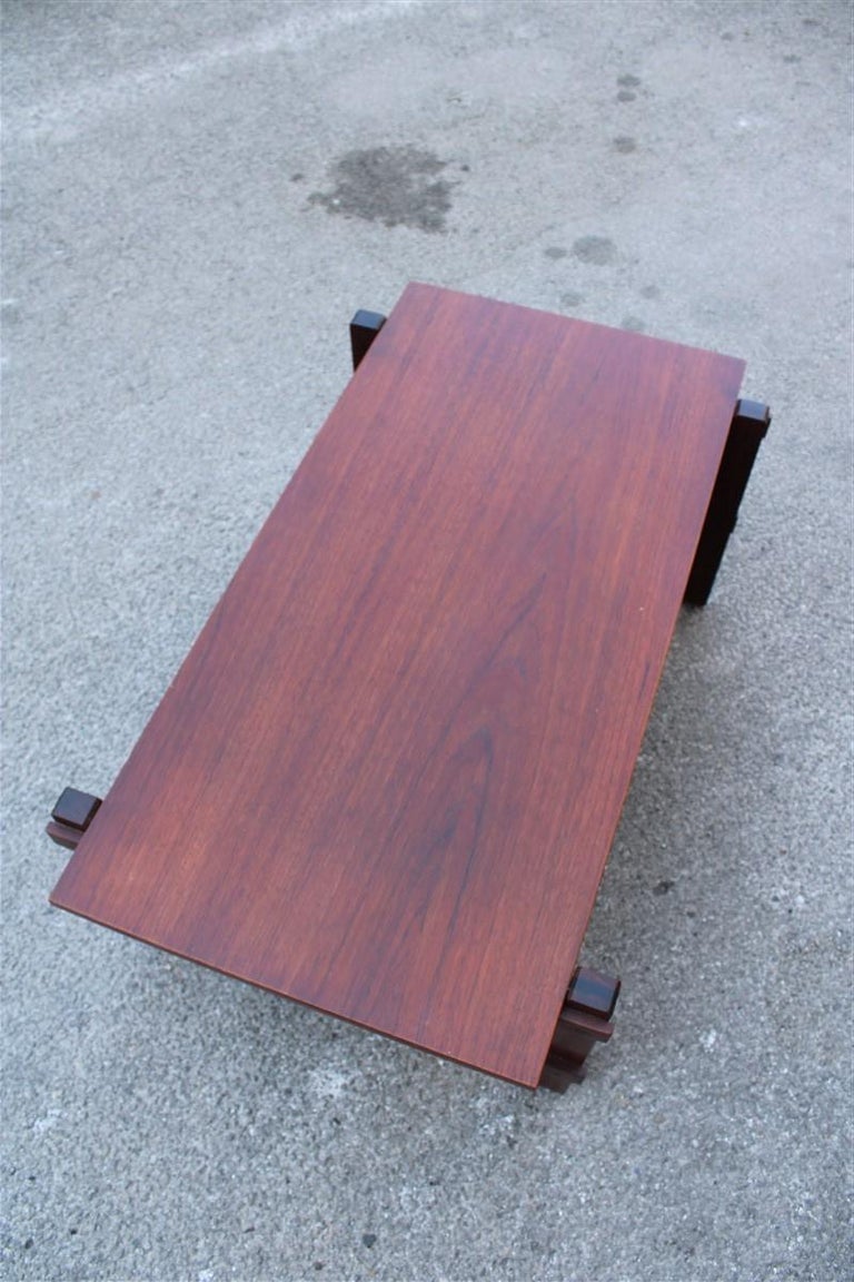 Rectangular Rational Midcentury Italian Design Teak Wood Coffee Table ...