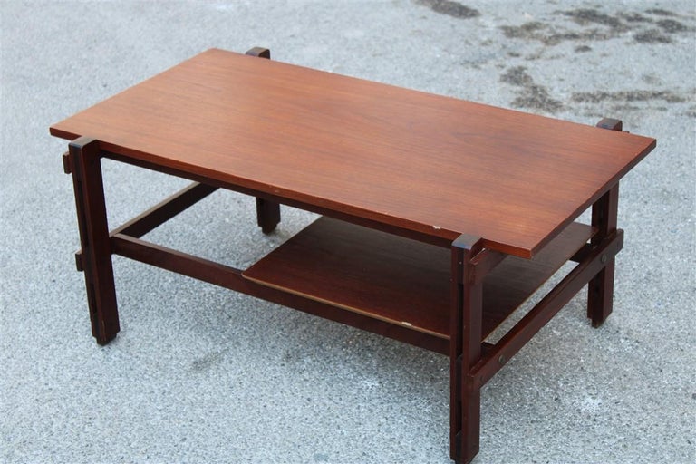 Rectangular Rational Midcentury Italian Design Teak Wood Coffee Table ...