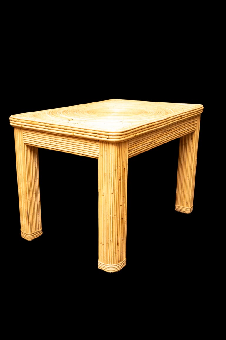 Rectangular Rattan Side Table by Creel and Gow For Sale at 1stDibs