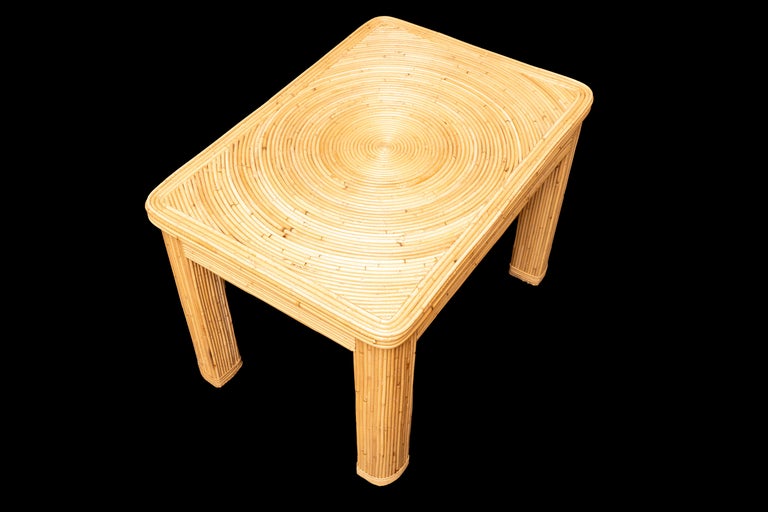 Rectangular Rattan Side Table by Creel and Gow For Sale at 1stDibs