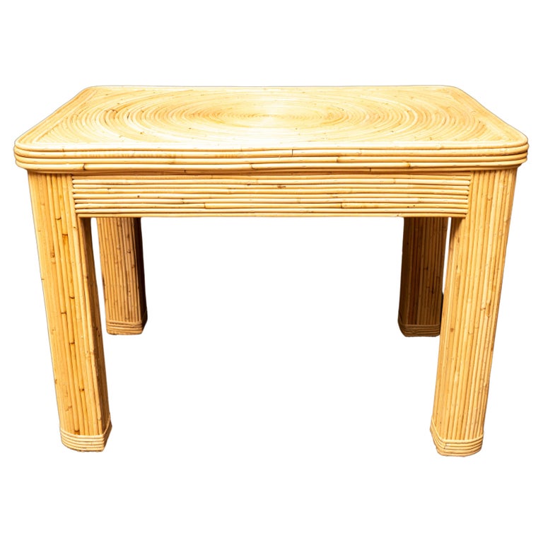 Rectangular Rattan Side Table by Creel and Gow For Sale at 1stDibs