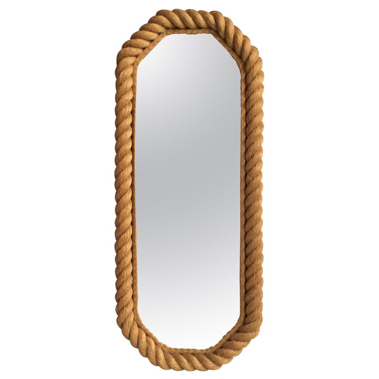 Mid-Century Rectangular Rope Mirror Adrien Audoux and Frida Minet For ...