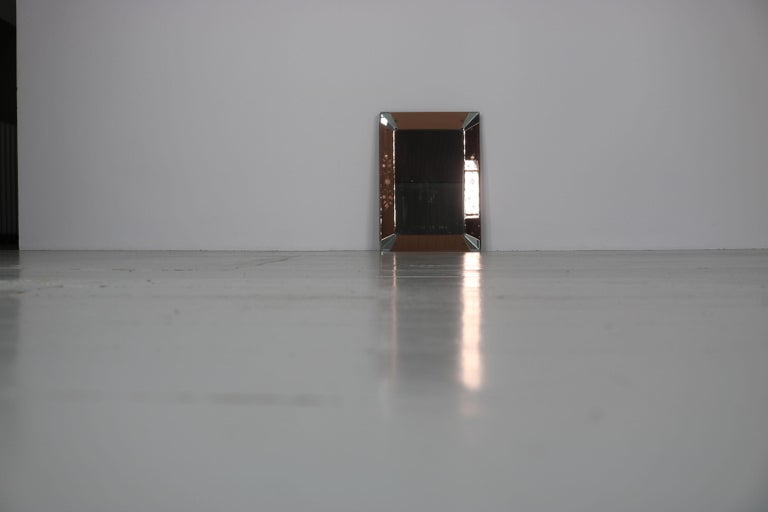 Rectangular Rose Colored Mirror with Engraved Floral Patterns, 1950 at ...