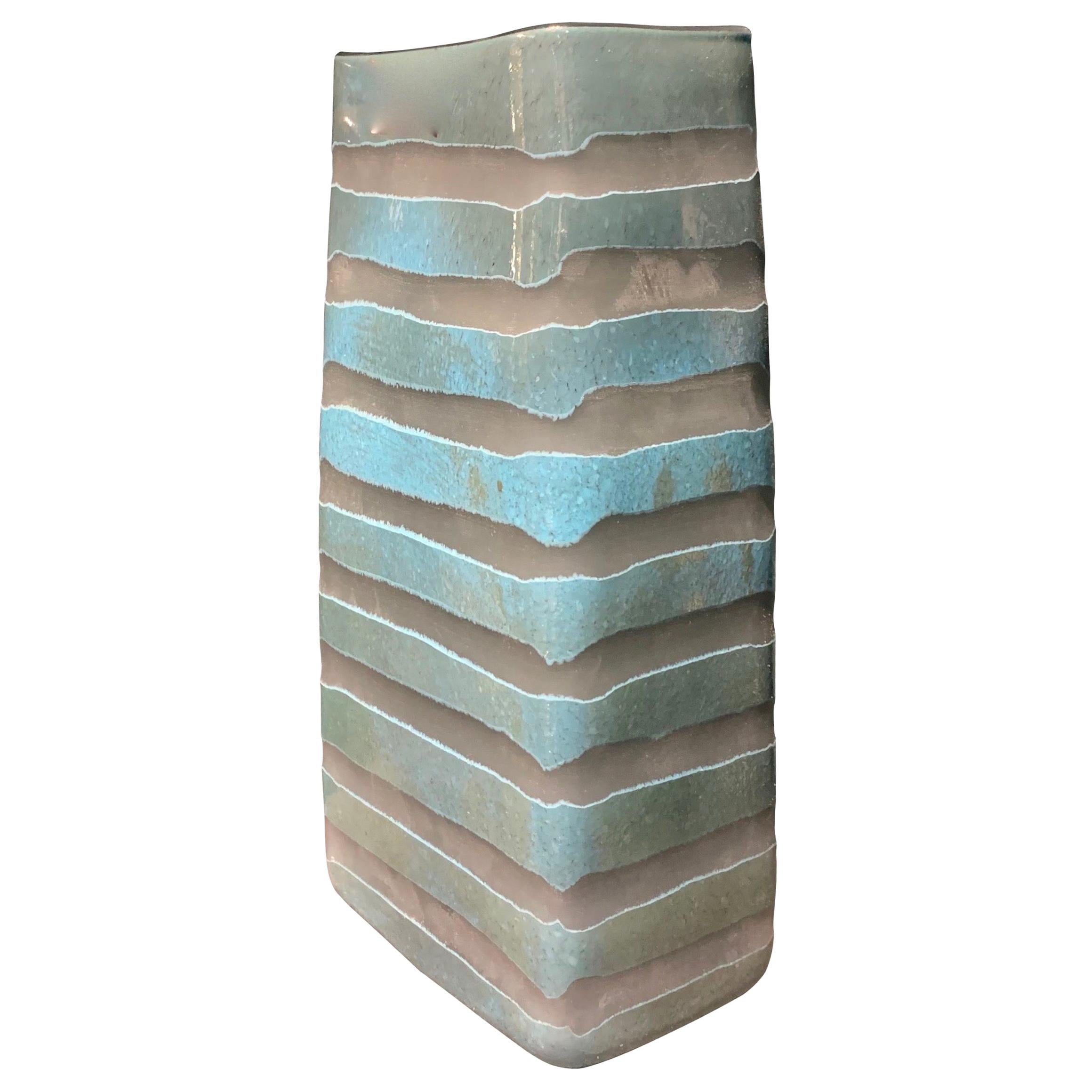 Rectangular Shape Glass Vase, Romania, Contemporary at 1stDibs