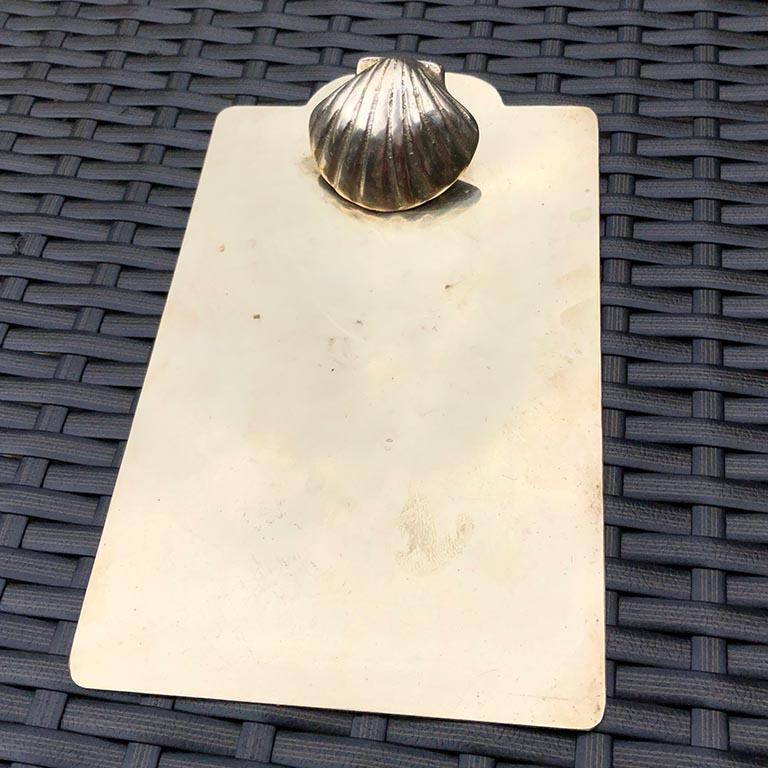 Rectangular Shiney Brass Seashell Motif Clipboard Desk Accessory Art ...