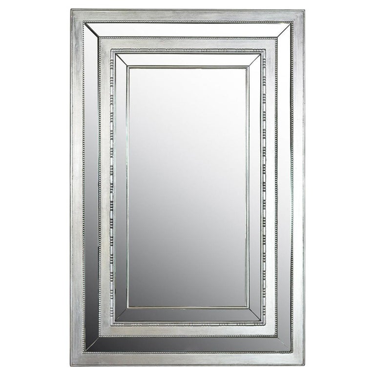 Rectangular Silver Leaf Mirror For Sale at 1stDibs