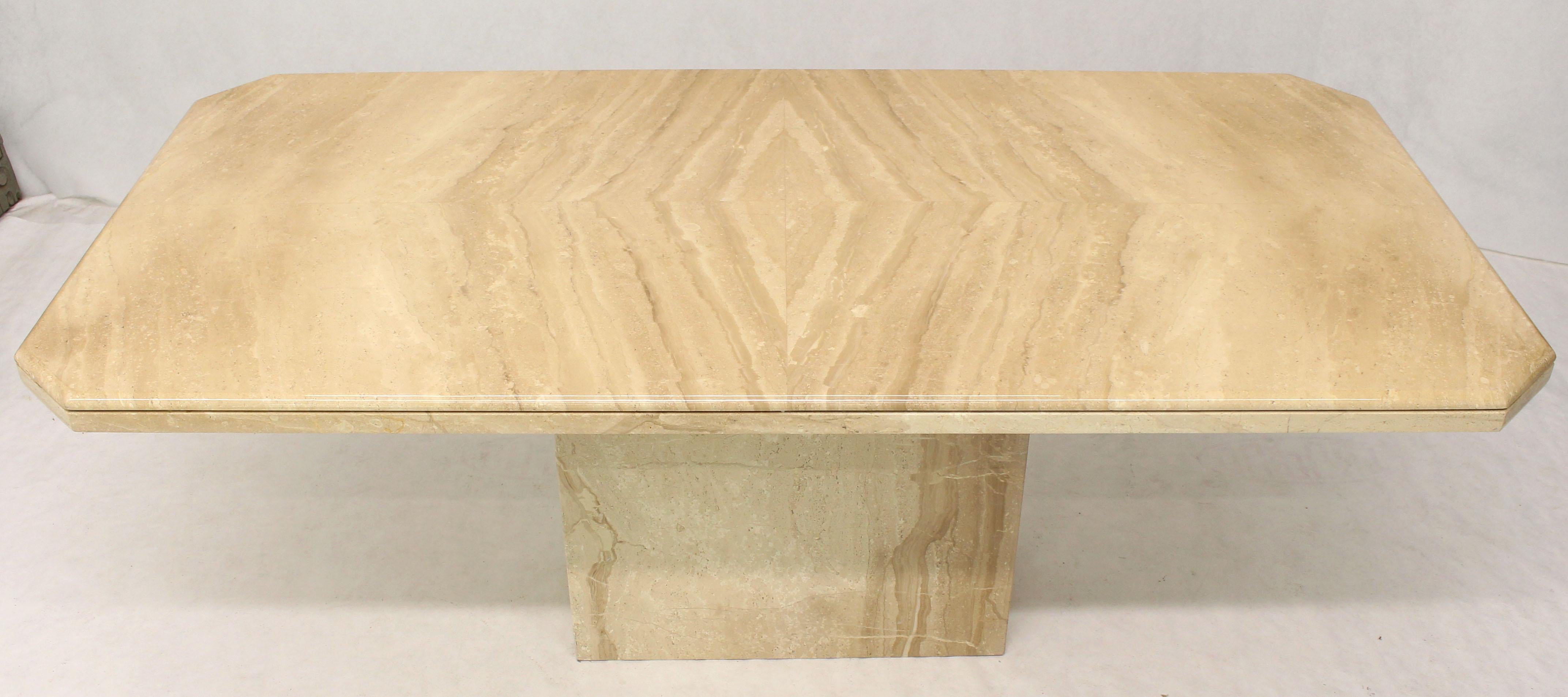 Rectangular Single Marble Pedestal and Top Dining Conference Table ...