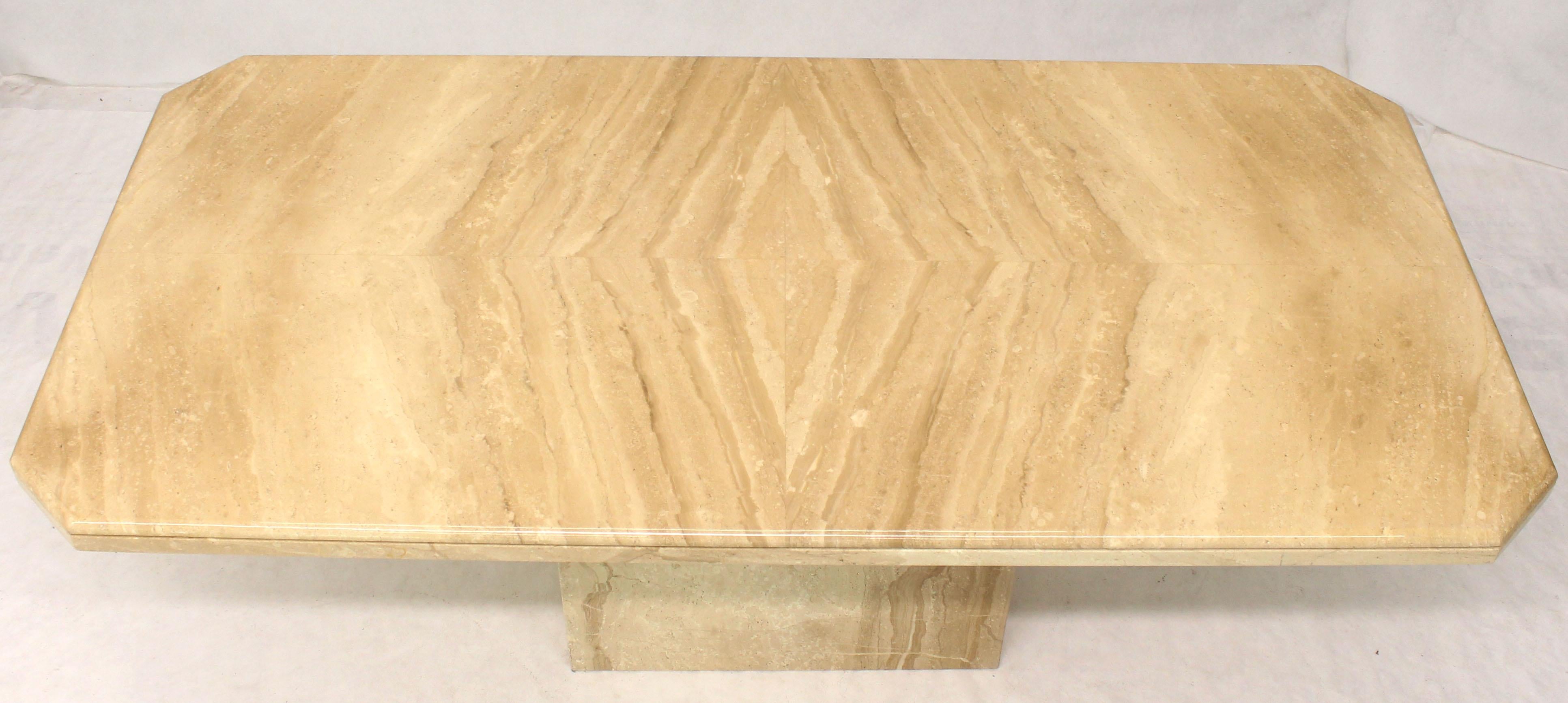 Rectangular Single Marble Pedestal and Top Dining Conference Table ...