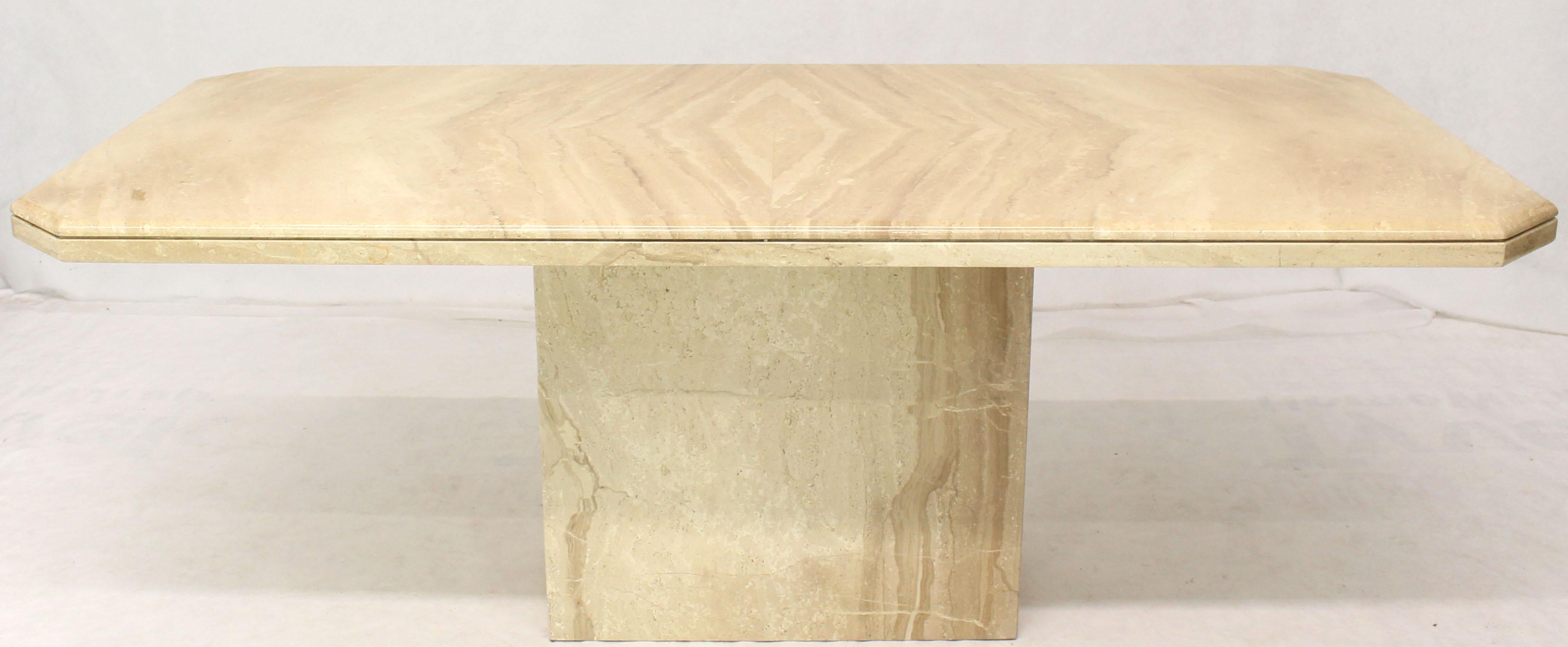 Rectangular Single Marble Pedestal and Top Dining Conference Table ...