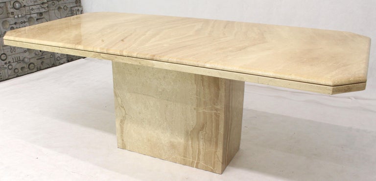 Rectangular Single Marble Pedestal and Top Dining Conference Table ...