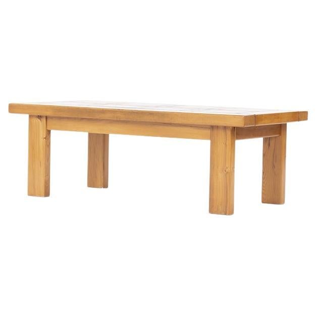 Chunky Solid Elm Farmhouse Coffee Table at 1stDibs
