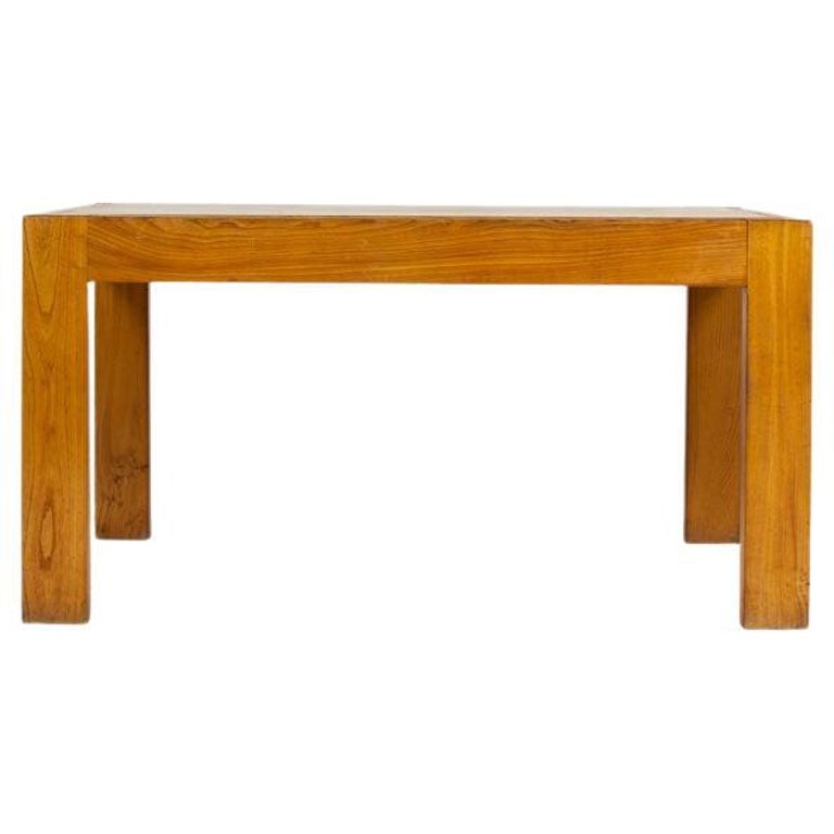 Rectangular Solid Elm Maison Regain Dining Table 1980 at 1stDibs