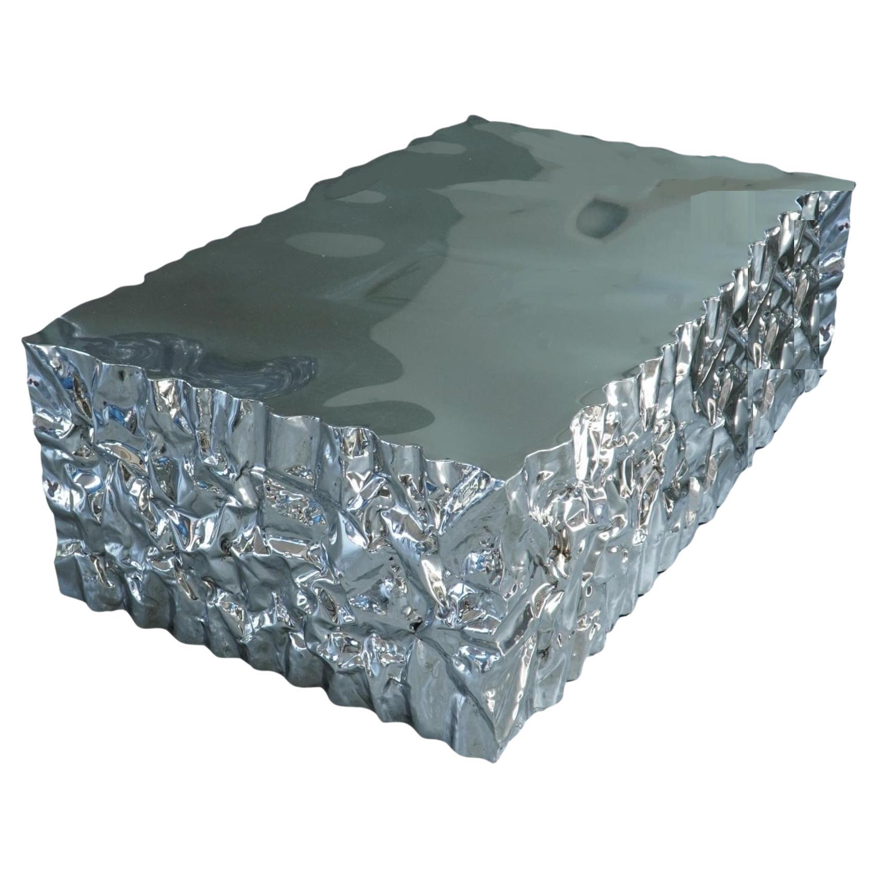 Brutalist Solid Stainless Steel Plinth Display Pedestal For Sale at 1stDibs