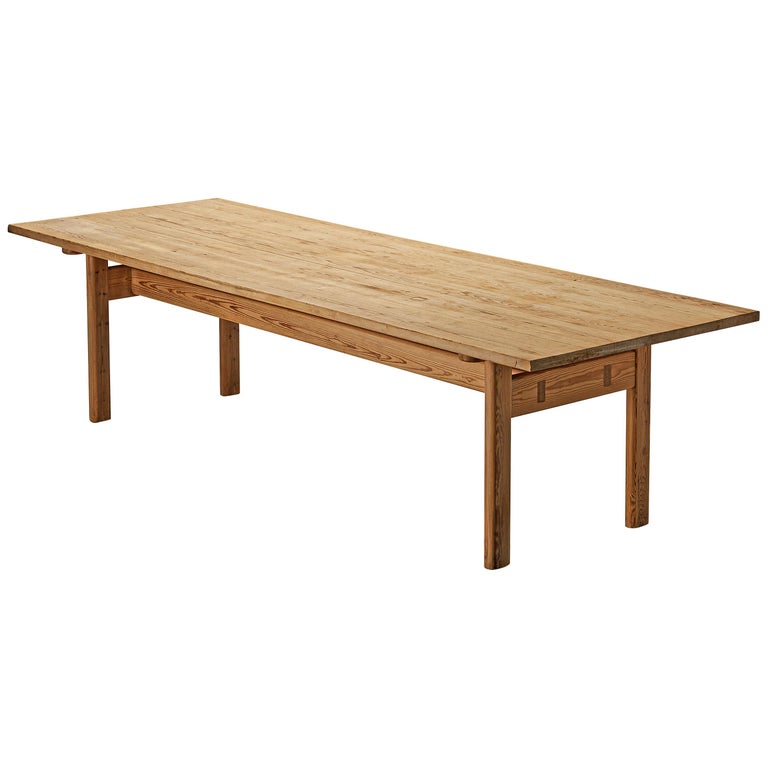Sizeable Swedish Dining Table in Solid Pine For Sale at 1stDibs