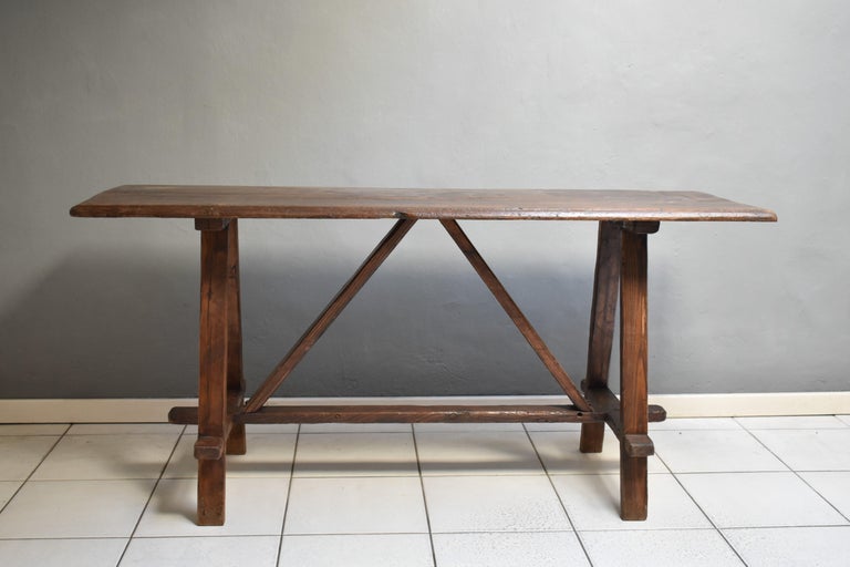 Rectangular Table Frattino Model in Fir Wood Dating Back to the End of ...
