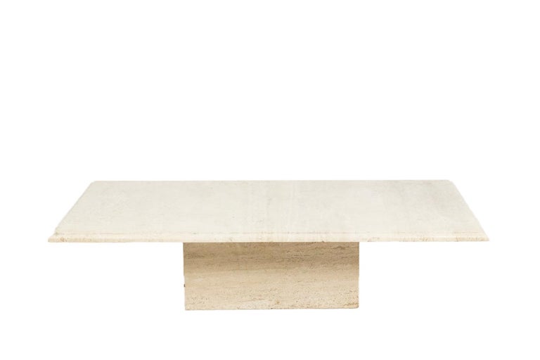 Rectangular Travertine Coffee Table, 1980s For Sale at 1stDibs