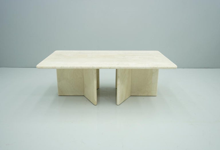 Rectangular Travertine Coffee Table, Italy, 1970s at 1stDibs