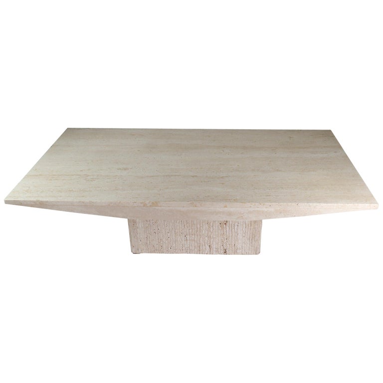 Rectangular Travertine Top Coffee Table, Italy, 1970 at 1stDibs