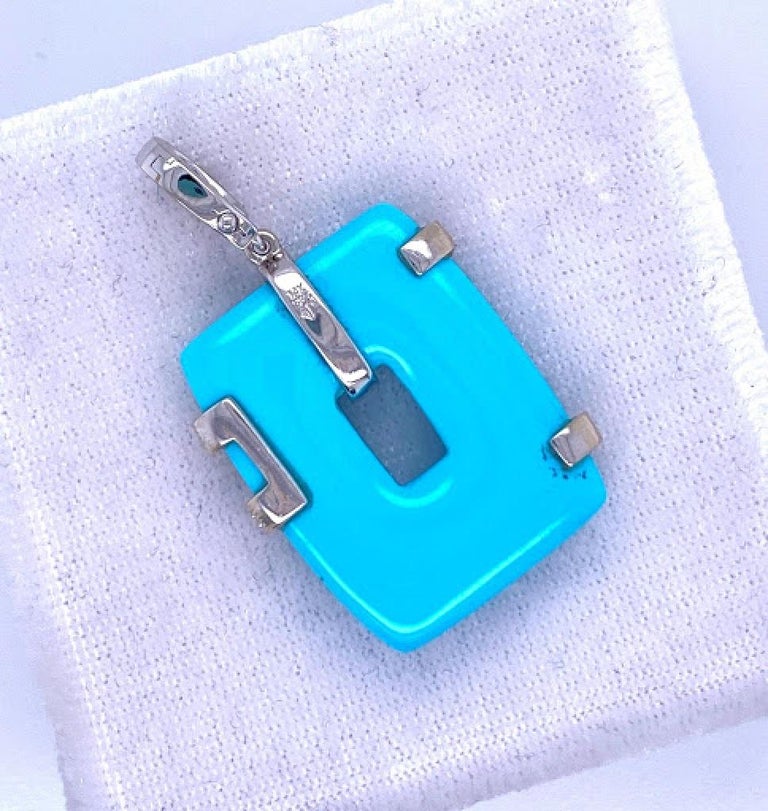 Rectangular Turquoise Pendant at 1stDibs