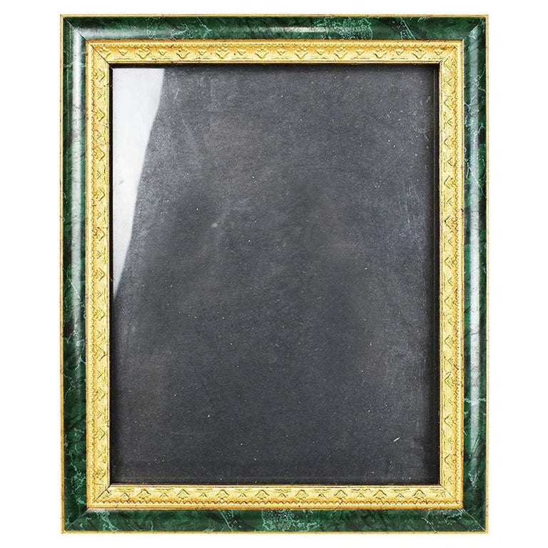 Rectangular Wood Malachite and Gold Photo Frame at 1stDibs
