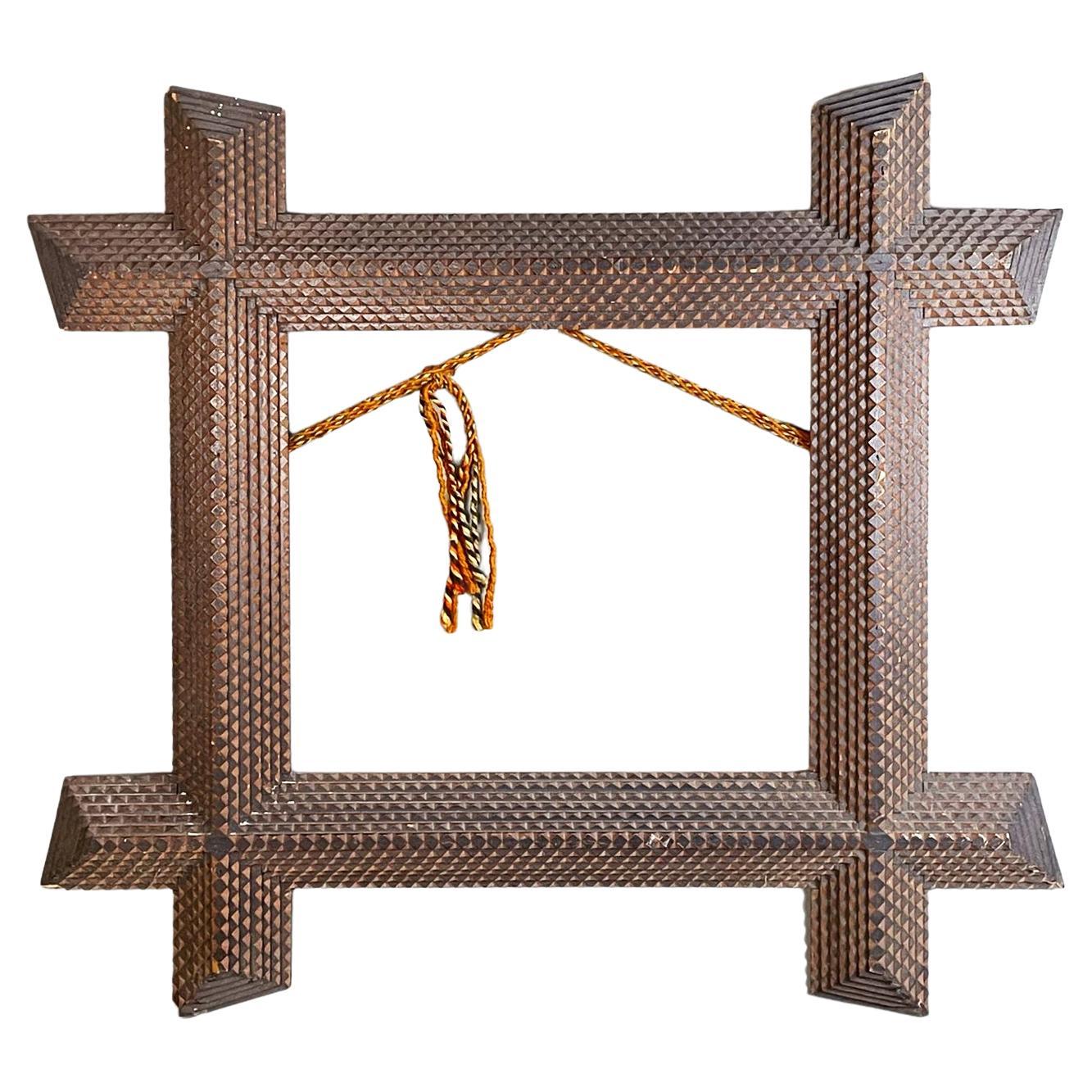 Glorious Masterpiece Tramp Art Deeply Layered Frame at 1stDibs