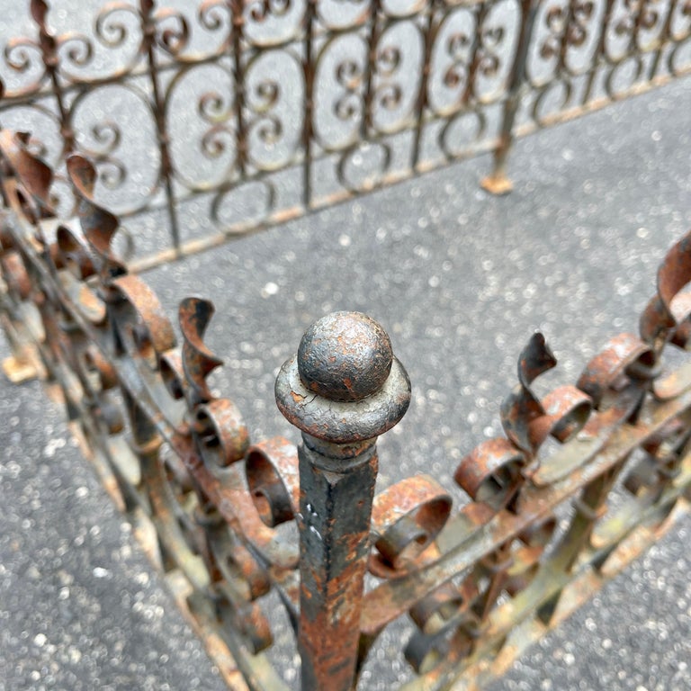 Rectangular Wrought Iron Patio Cocktail Table Base and Fence For Sale ...