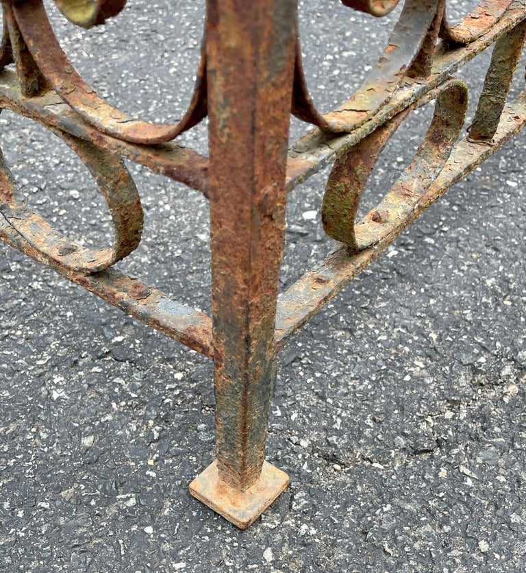 Rectangular Wrought Iron Patio Cocktail Table Base and Fence For Sale ...
