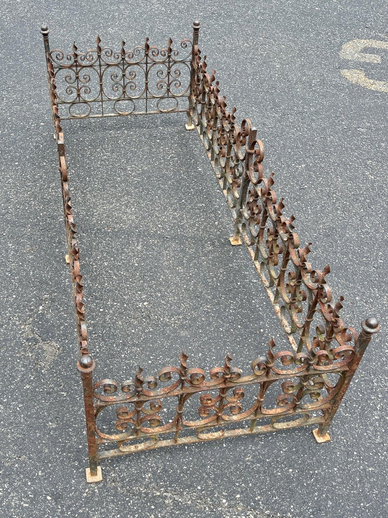 Rectangular Wrought Iron Patio Cocktail Table Base and Fence For Sale ...