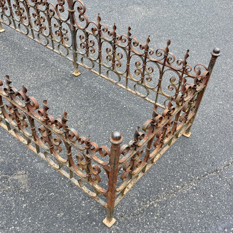 Rectangular Wrought Iron Patio Cocktail Table Base and Fence For Sale ...