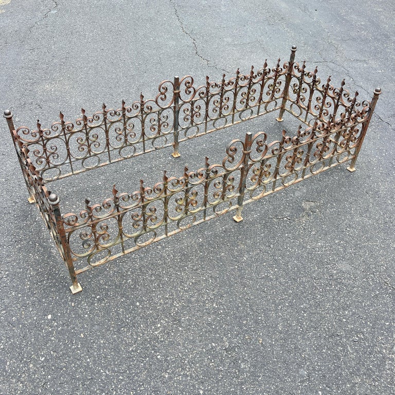 Rectangular Wrought Iron Patio Cocktail Table Base and Fence For Sale ...