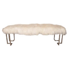 Foot Bench in Shearling Upholstery For Sale at 1stDibs | shearling ...